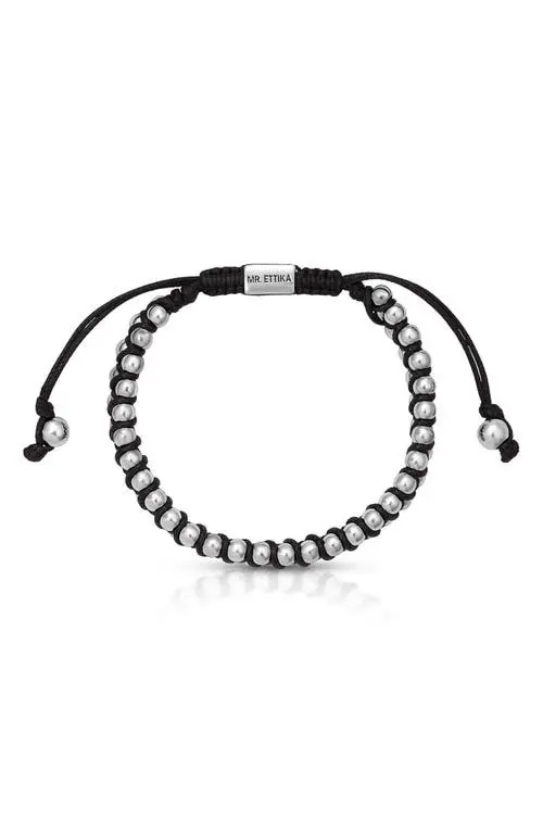 MR. ETTIKA Double Row Beaded Bracelet - Black