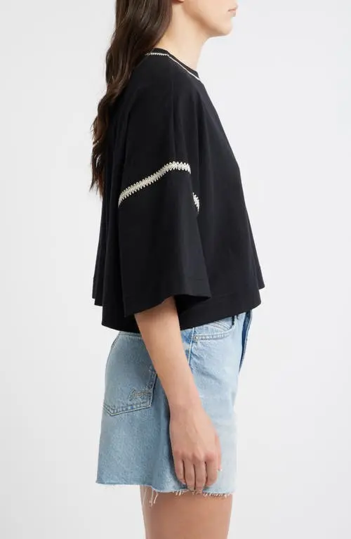 Hugo Boss Crochet Trim Cotton Batwing Top