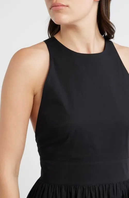 Hugo Boss Open Back Cotton Poplin Midi Dress