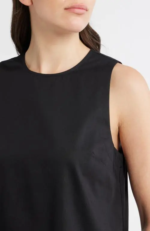 Hugo Boss Sleeveless Embroidered Hem Cotton Dress