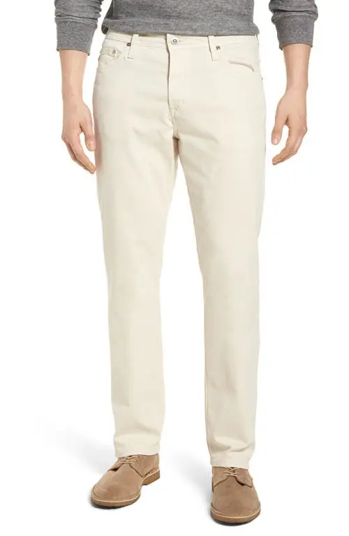 Ag Everett Stretch Sateen Slim Straight Pants - Stone Brown