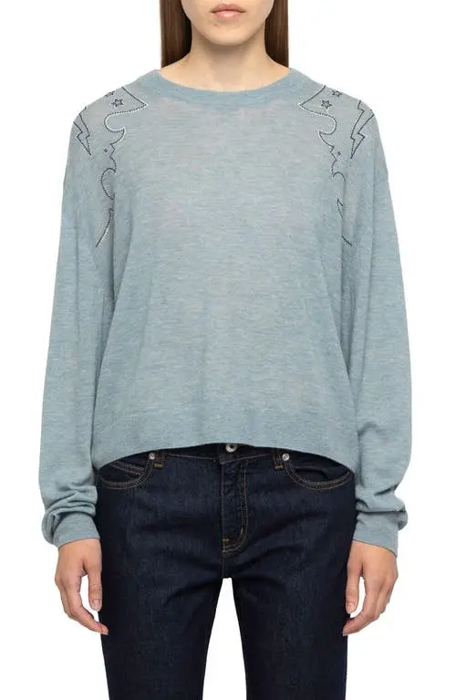Zadig&Voltaire Swapy Embellished Cashmere Sweater - Frozen
