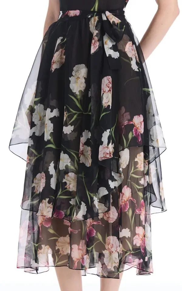 Oscar De La Renta Painted Iris Silk-chiffon Midi Dress