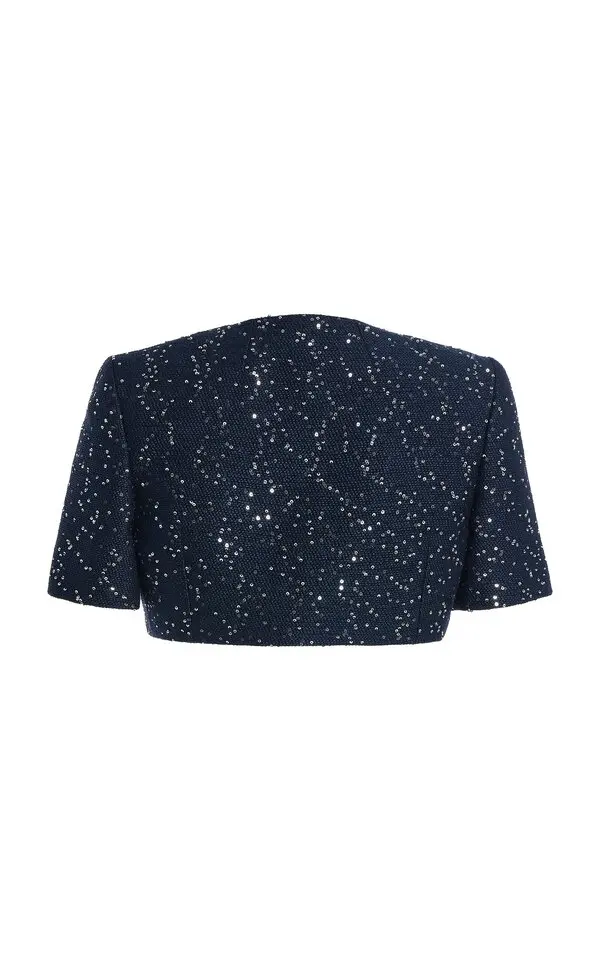 Oscar De La Renta Sequin Tweed Cape