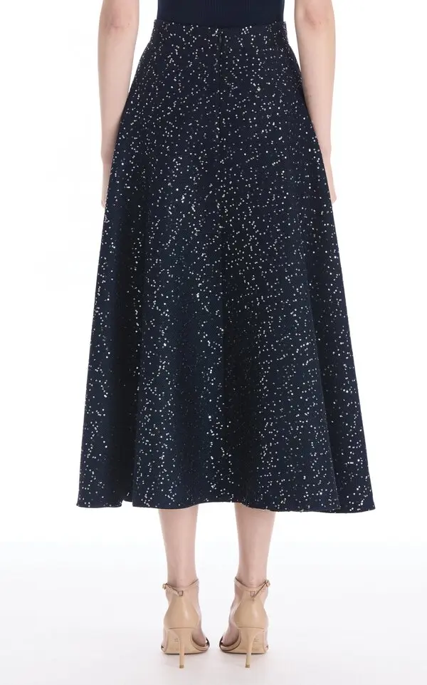 Oscar De La Renta Sequin Tweed A-line Midi Skirt