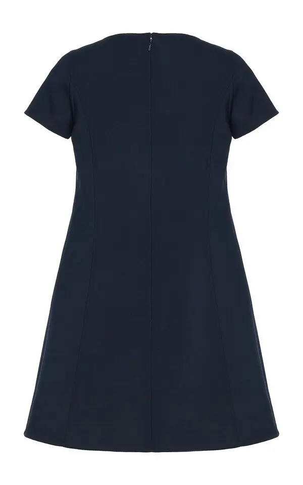 Oscar De La Renta Painted Iris Wool-blend Mini Dress