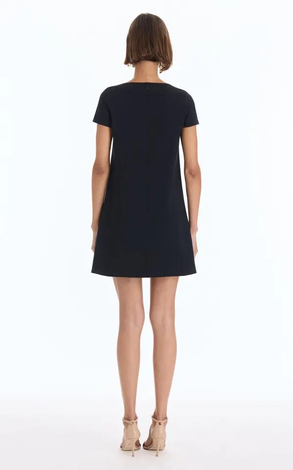 Oscar De La Renta Painted Iris Wool-blend Mini Dress