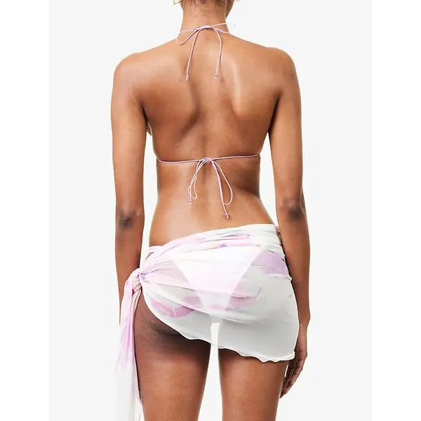 JADED LONDON Quartz Embellished Triangle Bikini Top