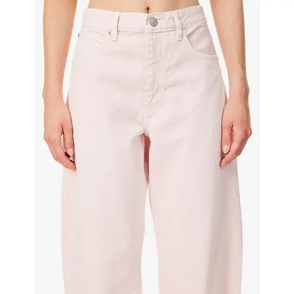 FRAME Bubble Curved-leg Cotton Denim Jeans