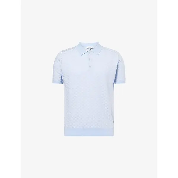 ARNE Checkerboard Contrast Knitted Polo Top