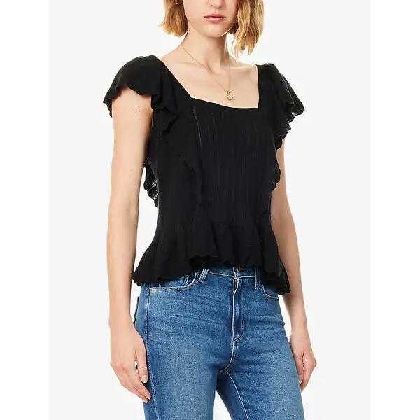 Paige Kai Square Neckline Peplum Top