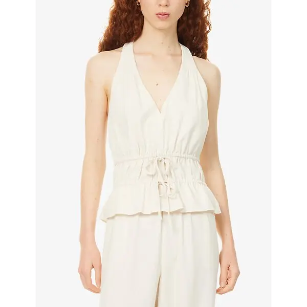 Paige Halter-neck Silk-blend Top