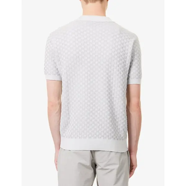 ARNE Checkerboard Contrast Knitted Polo Top