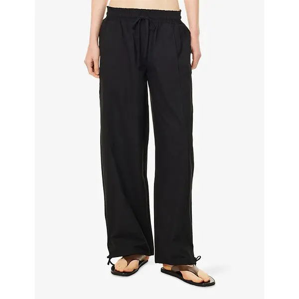 PEACHY DEN Deba Barrel-leg Cotton-blend Trousers