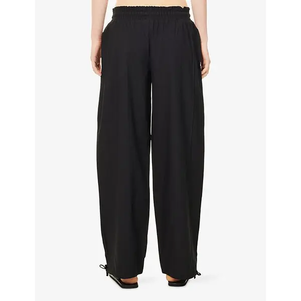 PEACHY DEN Deba Barrel-leg Cotton-blend Trousers