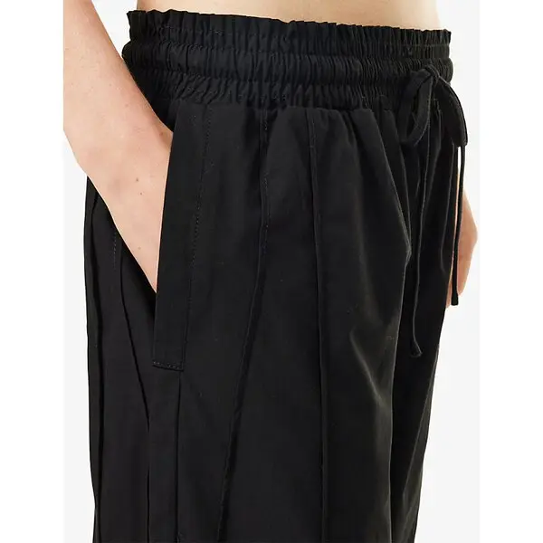 PEACHY DEN Deba Barrel-leg Cotton-blend Trousers