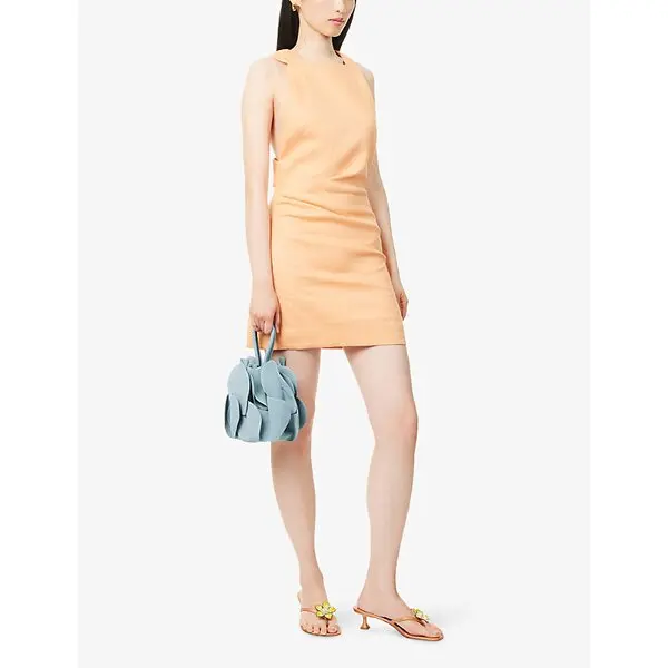 SIR. Thora Twist-back Cotton Mini Dress - Orange