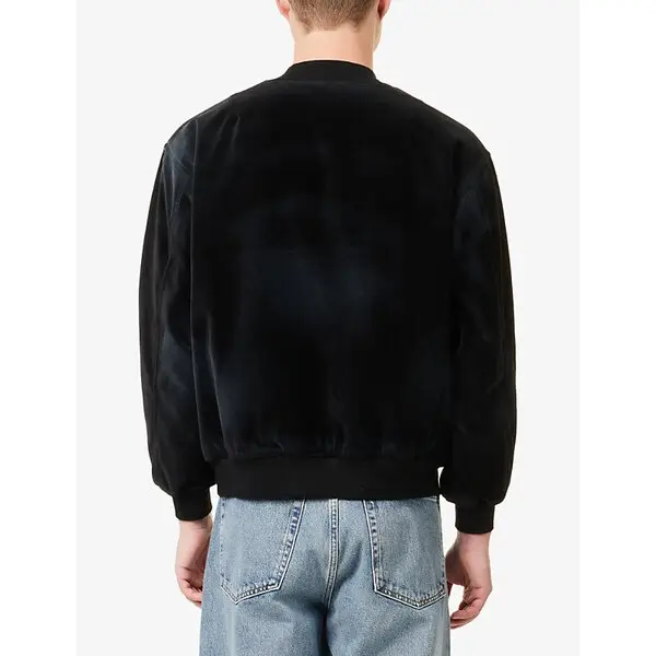 DUKE + DEXTER Cotton-velvet Patchwork Bomber Jacket