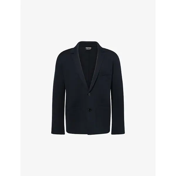 TOM FORD Notch Lapel Knitted Wool-blend Jacket