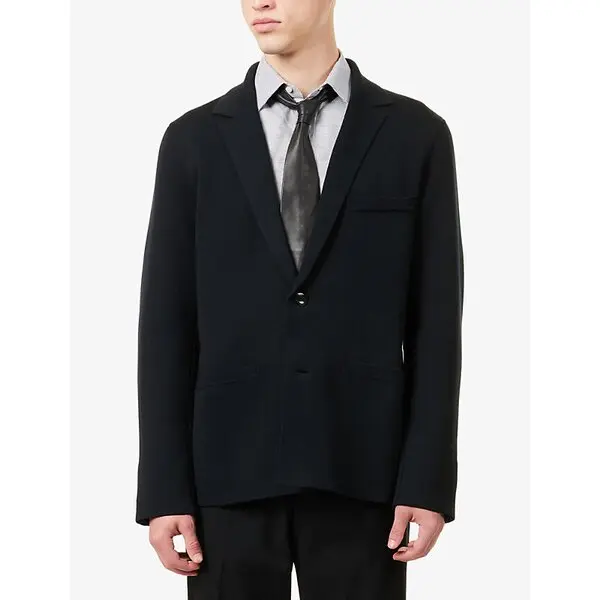 TOM FORD Notch Lapel Knitted Wool-blend Jacket