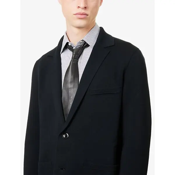 TOM FORD Notch Lapel Knitted Wool-blend Jacket