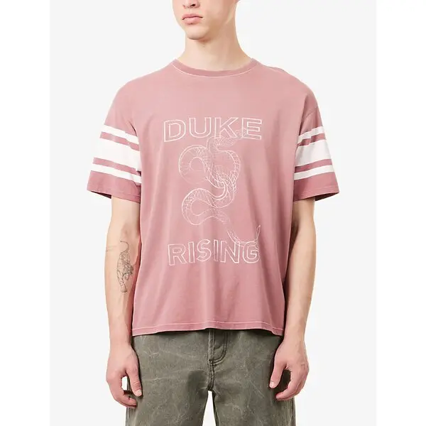 DUKE + DEXTER Rising Printed Cotton T-shirt