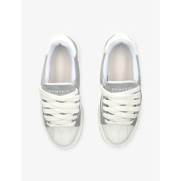 NUMERIS Eclipse Suede And Leather Lace-up Trainers - Grey/light