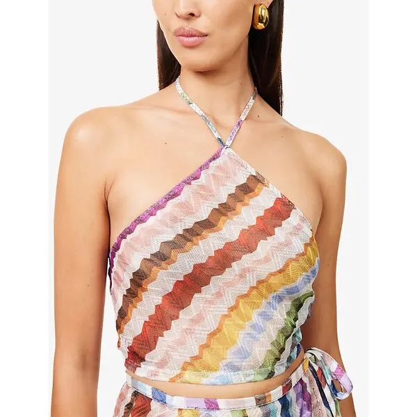 Missoni Halter-neck Cropped Knitted Top
