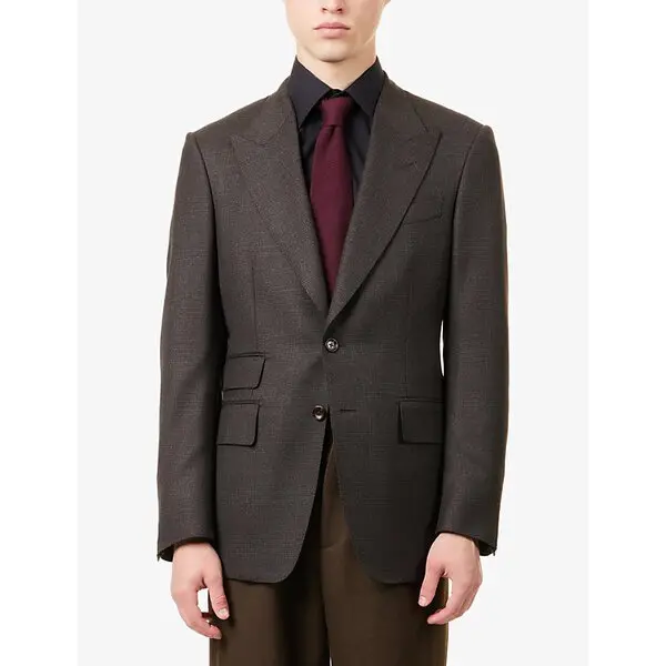 TOM FORD Shelton Single-breasted Checked Wool Jacket