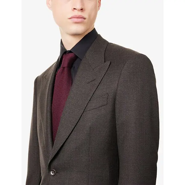TOM FORD Shelton Single-breasted Checked Wool Jacket