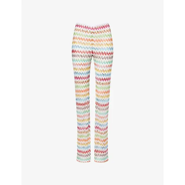 Missoni Flared-leg Chevron Knitted Trousers - Multi