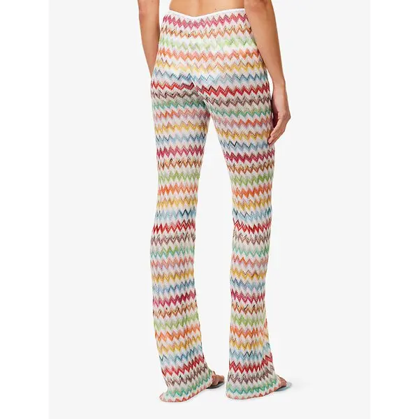 Missoni Flared-leg Chevron Knitted Trousers - Multi