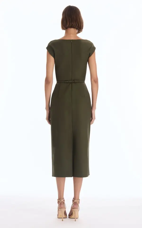 Oscar De La Renta Draped Wool-blend Midi Dress