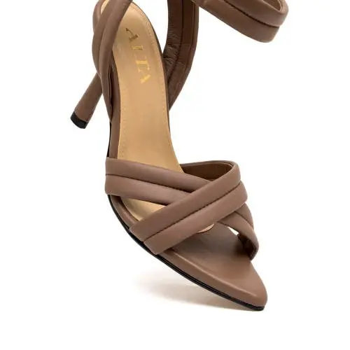 ALTA Elodie Sandals Tone High Heel Strappy Leather - Cocoa