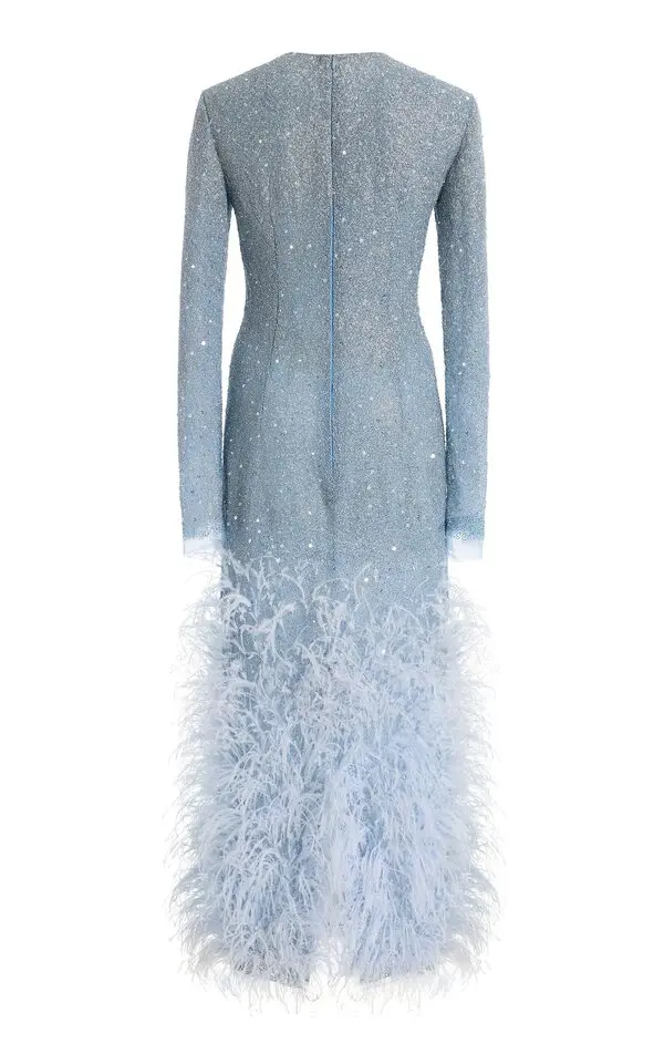 Oscar De La Renta Embellished Cocktail Midi Dress