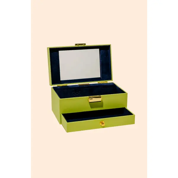 VOICEGIFT Voice Recordable Keepsake Box With Gold Tone Clasp - Lime