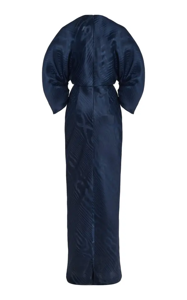Oscar De La Renta Puff-sleeve Moire Silk-gazar Caftan