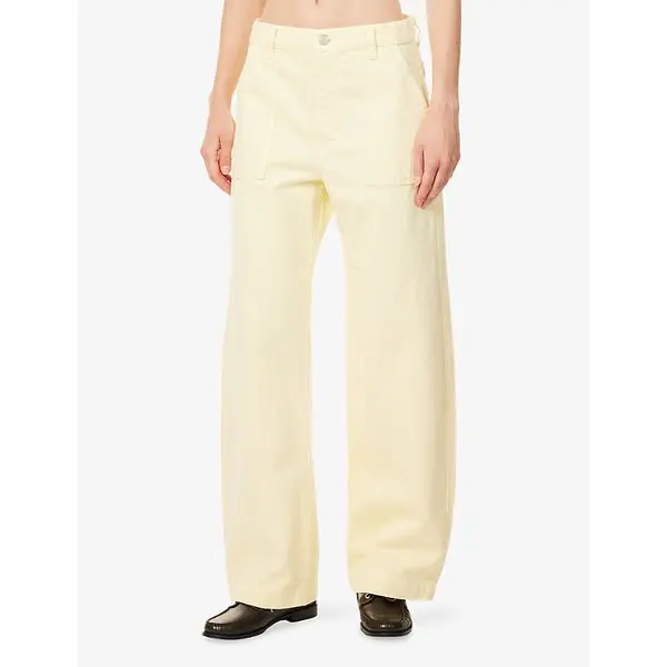 FRAME The Bow Cargo Cotton Denim Jeans - Lemon
