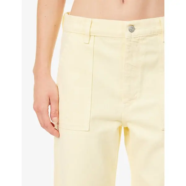 FRAME The Bow Cargo Cotton Denim Jeans - Lemon