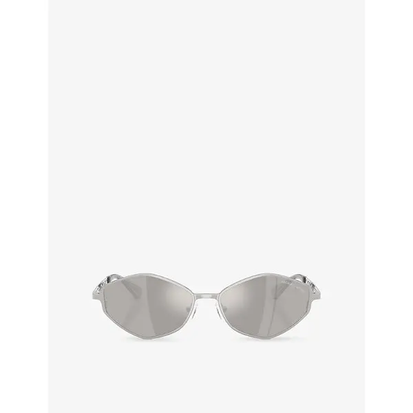 Michael Kors Gold Coast Irregular Frame Metal Sunglasses - Silver