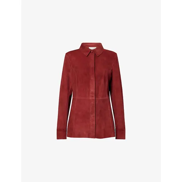 FRAME Suede Tailored Shirt - Garnet