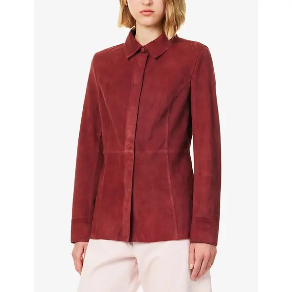 FRAME Suede Tailored Shirt - Garnet