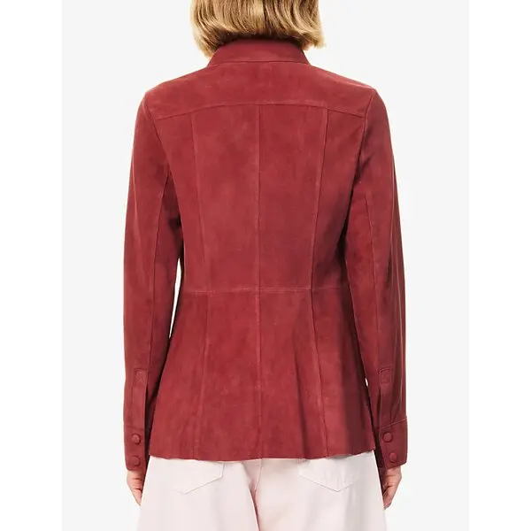FRAME Suede Tailored Shirt - Garnet