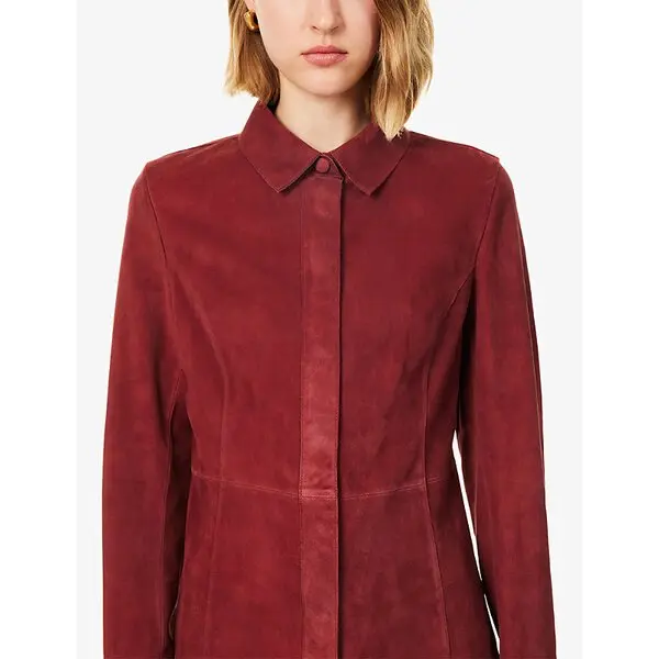 FRAME Suede Tailored Shirt - Garnet