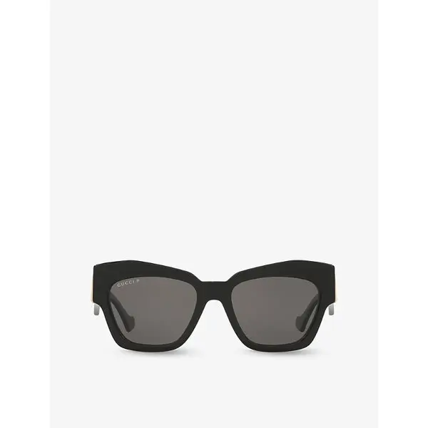 Gucci Cat Eye Frame Acetate Sunglasses - Black