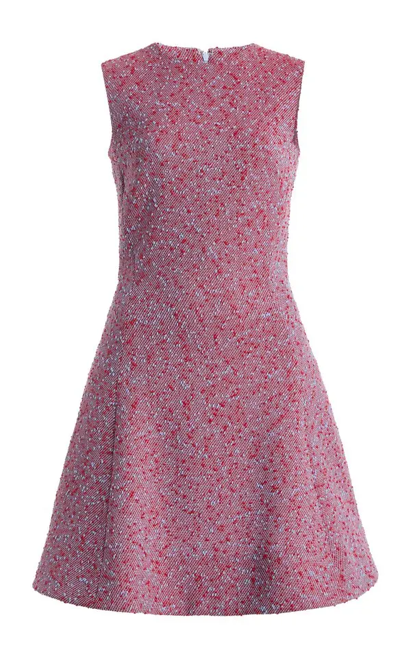 Oscar De La Renta Slubby Wool-tweed Gauze Mini Dress - Multi