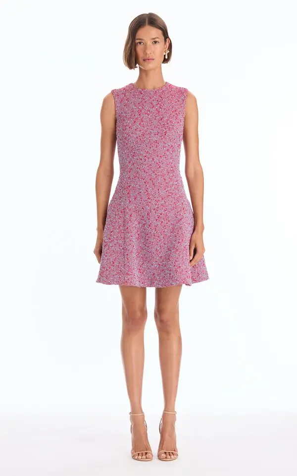 Oscar De La Renta Slubby Wool-tweed Gauze Mini Dress