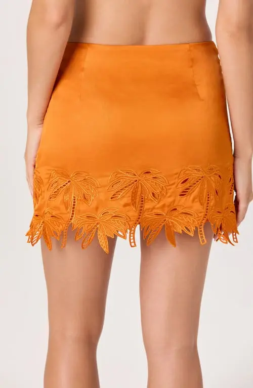 Astr The Label Lace Detail Matte Satin Miniskirt
