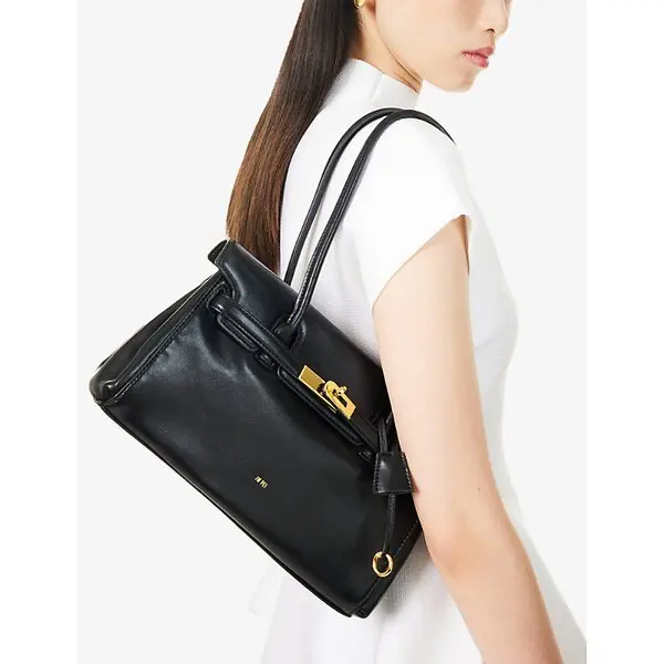 Jw Pei Yara Vegan Leather Shoulder Bag With Twist-lock Clasp - Black