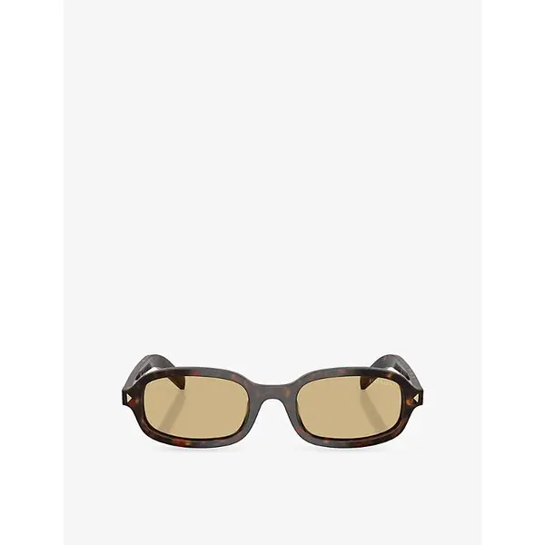 Prada Oval-frame Tortoiseshell Acetate Sunglasses - Brown